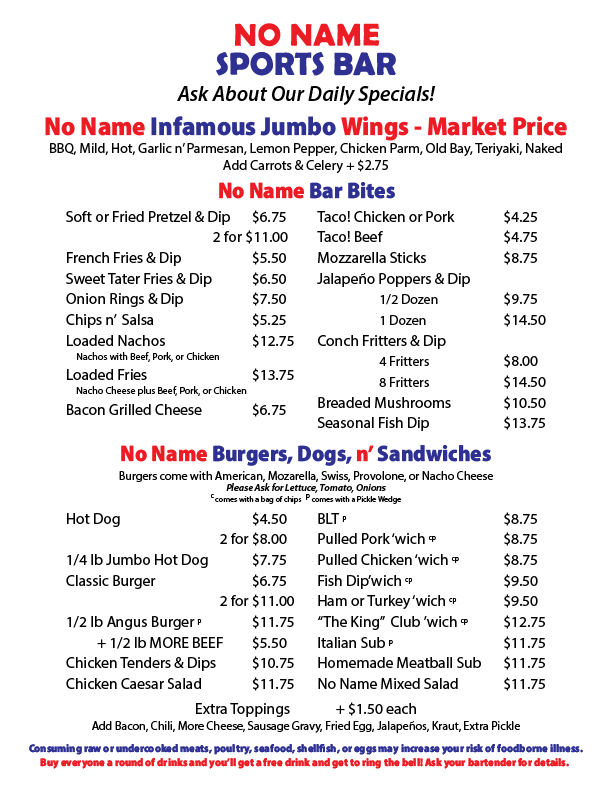 No Name Sports Bar | Your Local Hometown Bar